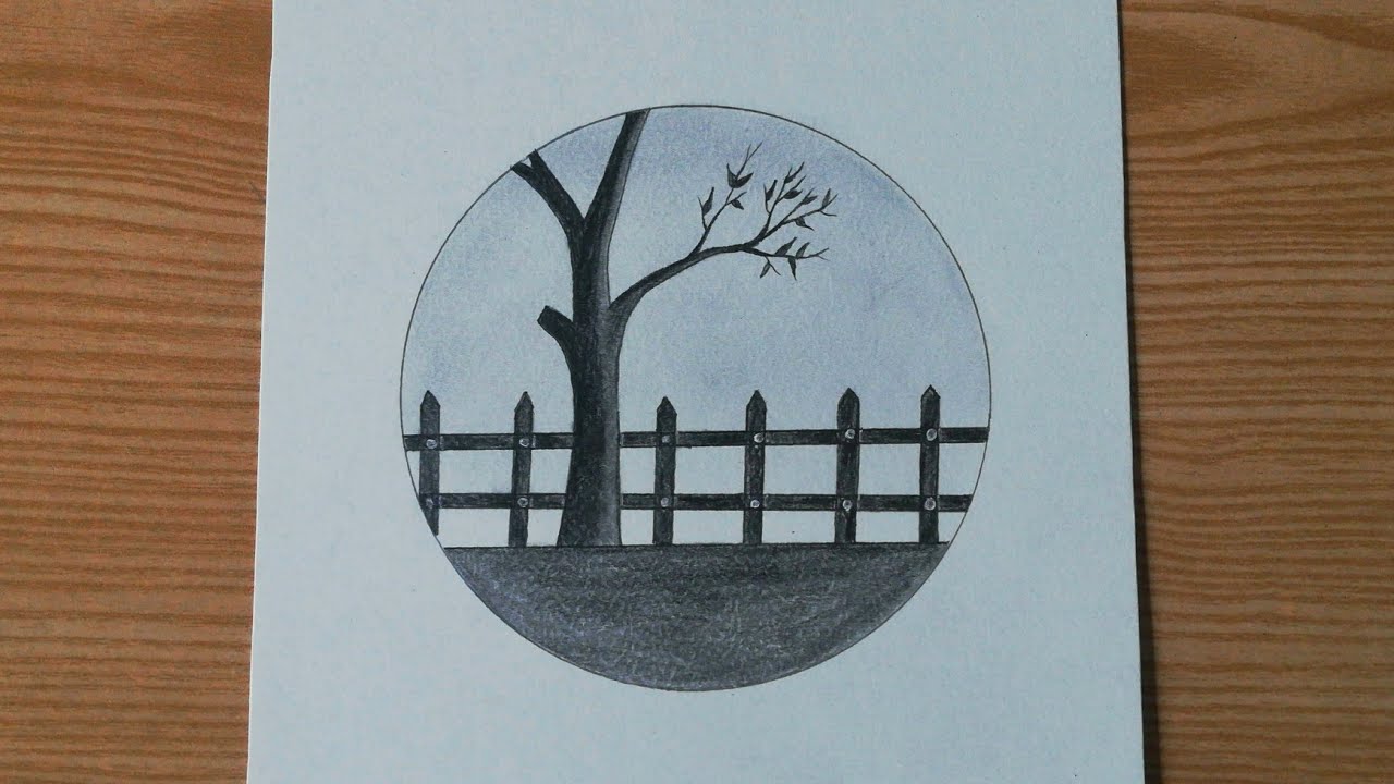 Drawing Scenery Art Pencil Drawing Circle