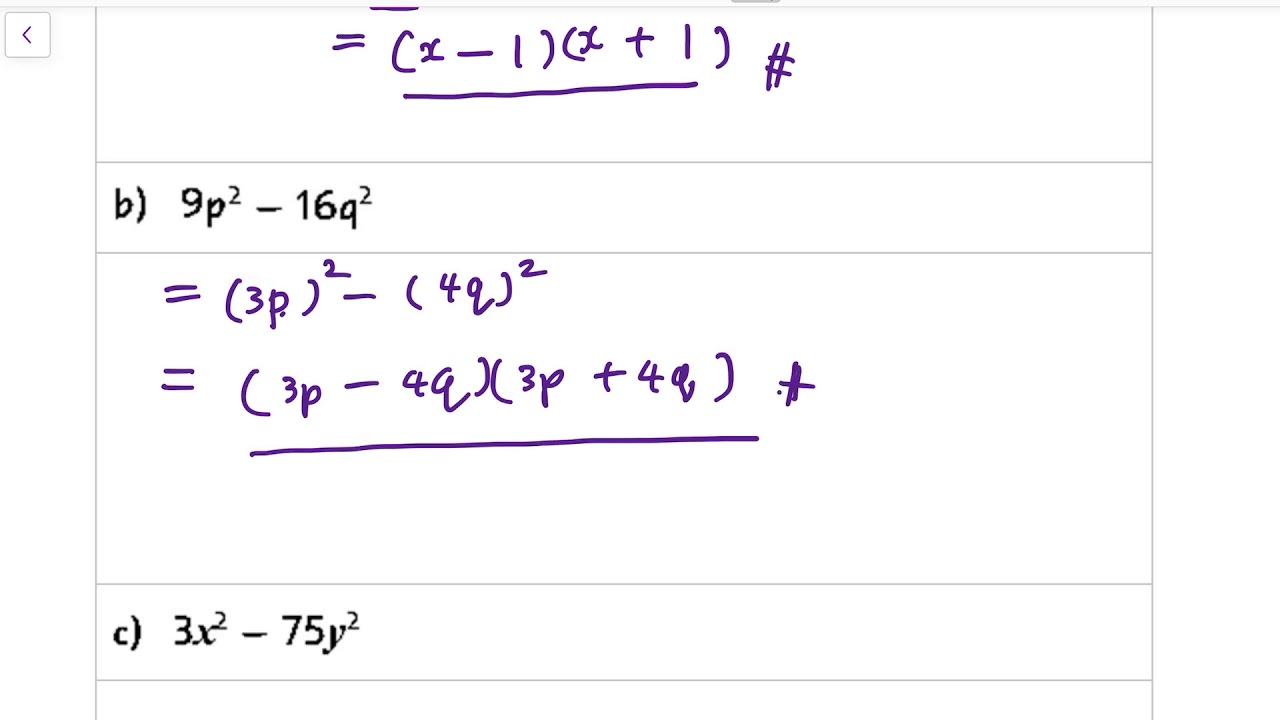 03 Factorising Youtube