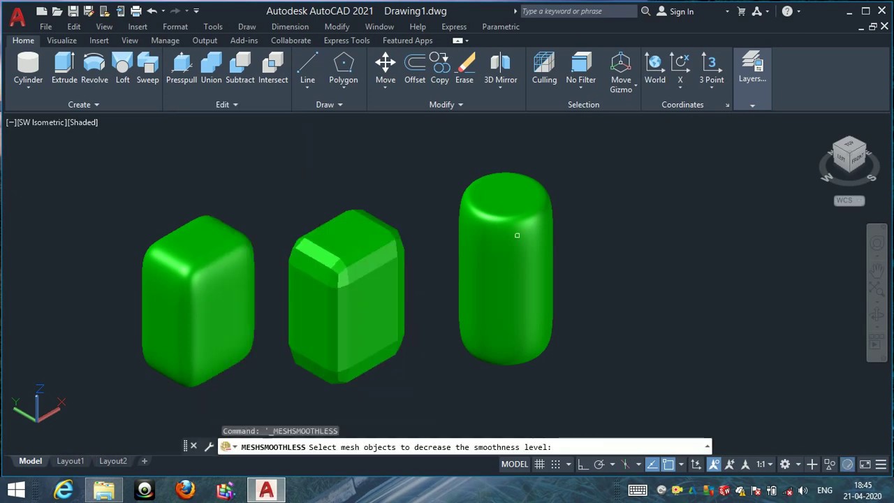 Smooth Object Smooth More Smooth Less Autocad 2021 In Hindi Youtube