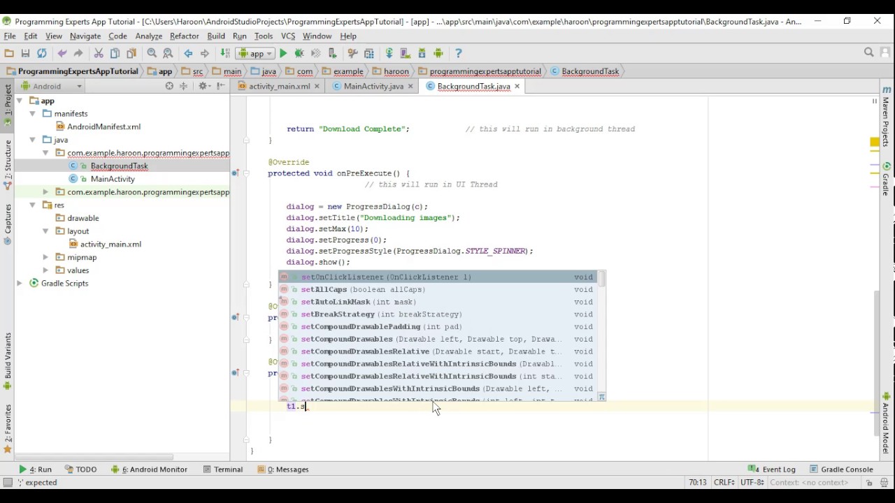 Android Tutorial 13 Asynctask Class Youtube