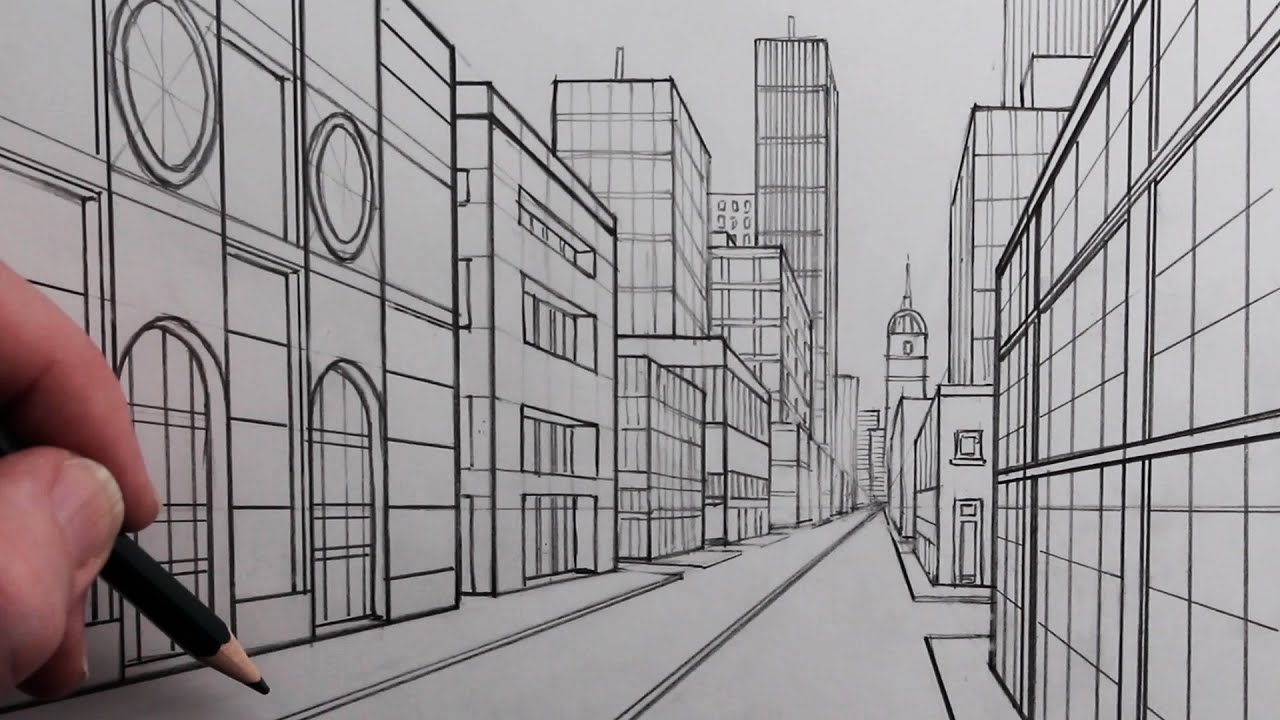 How To Draw One Point Perspective Street