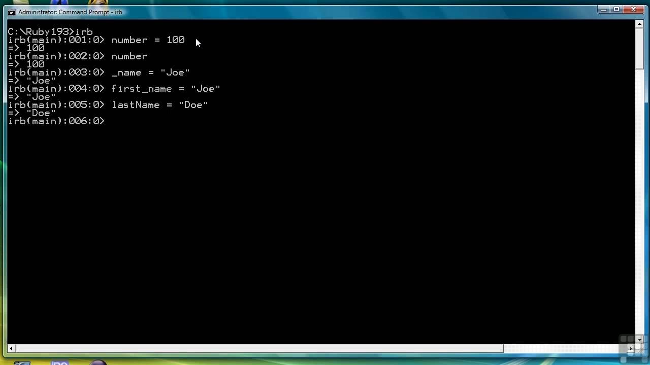 Ruby Programming Tutorial Creating Variables And Constants Youtube