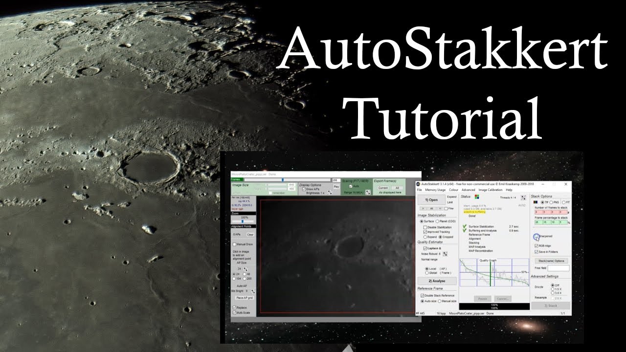 Autostakkert Tutorial Lunar Planetary Imaging Youtube