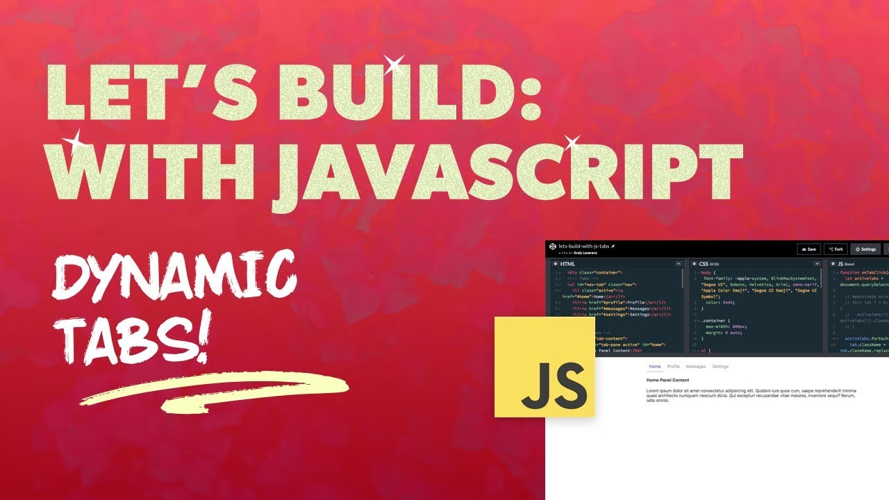 How To Create Tabs With Vanilla Javascript Youtube
