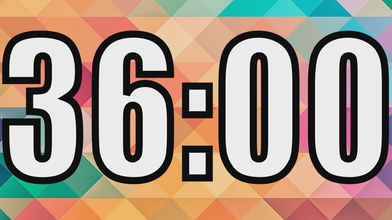 36 Minute Timer With Colorful Background 36 Minute Countdown With