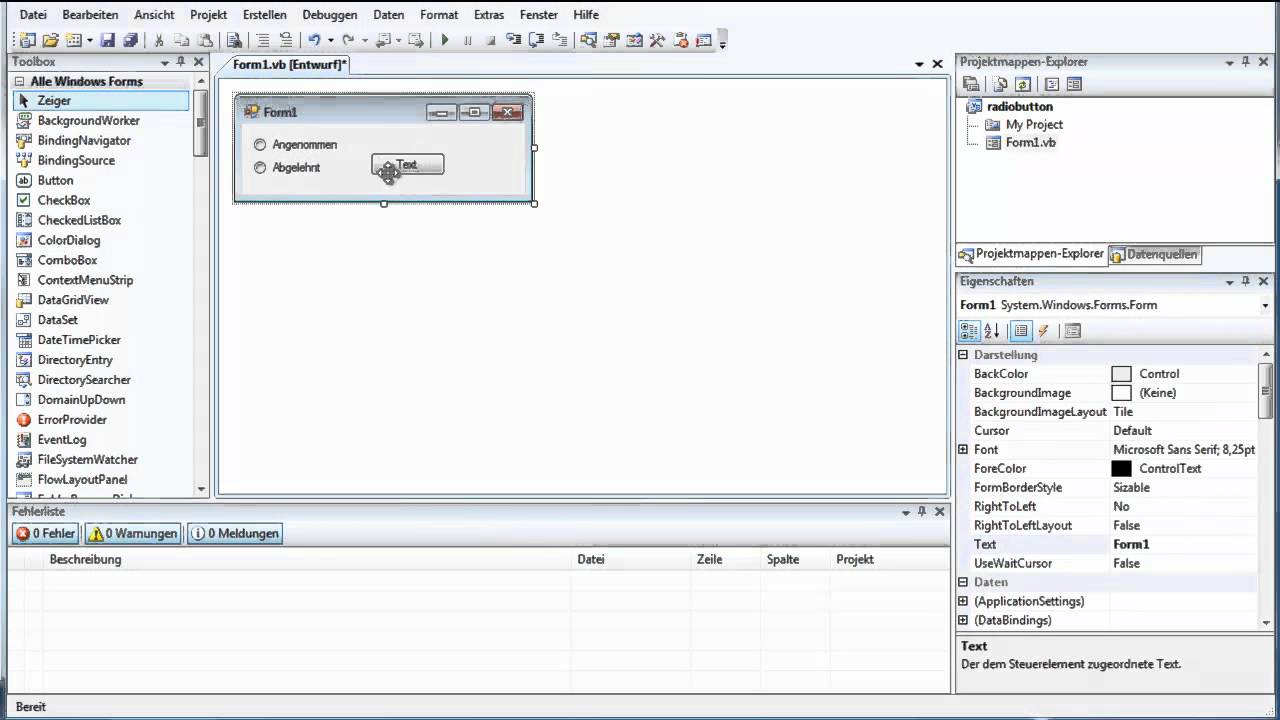 Radio Buttons Visual Basic 2008 Youtube