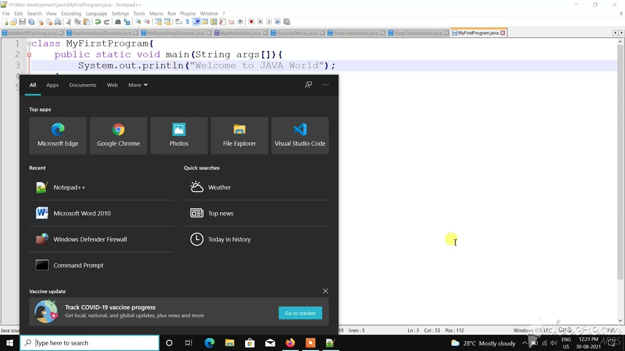 How To Compile And Execute Java Program Learn Java Java Practical