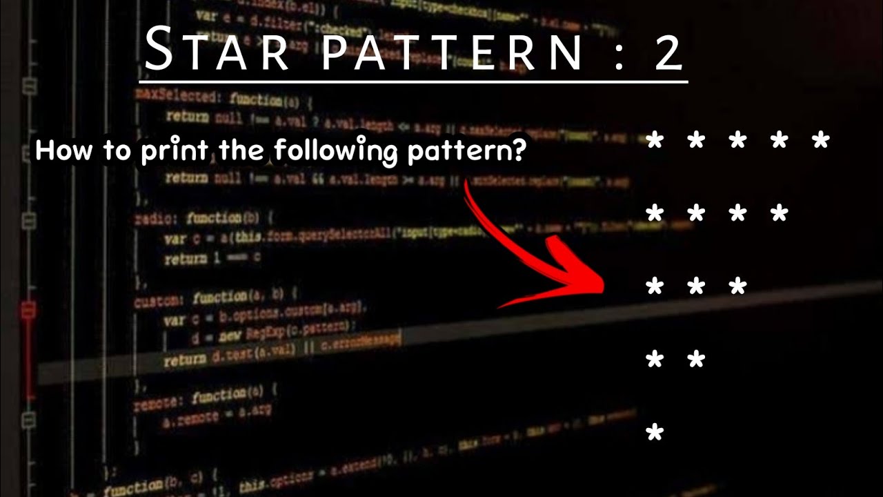 Star Pattern 2 Printing Pattern In C C Programming Tutorial Youtube