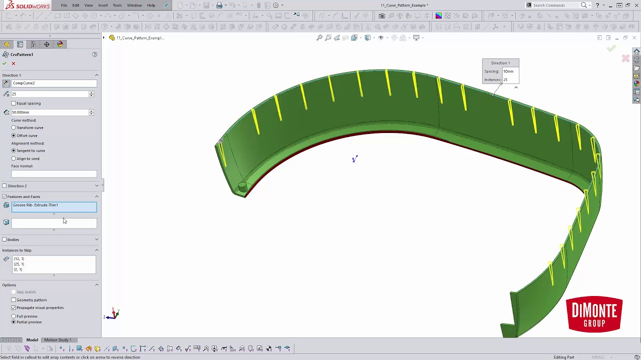 Curve Driven Patterns Solidworks Tutorial Fantastic Plastic 10