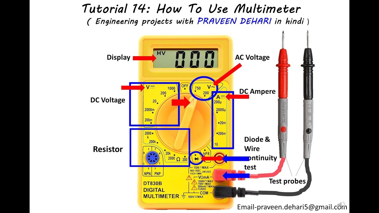 How To Use Multimeter Tutorial 14 Youtube