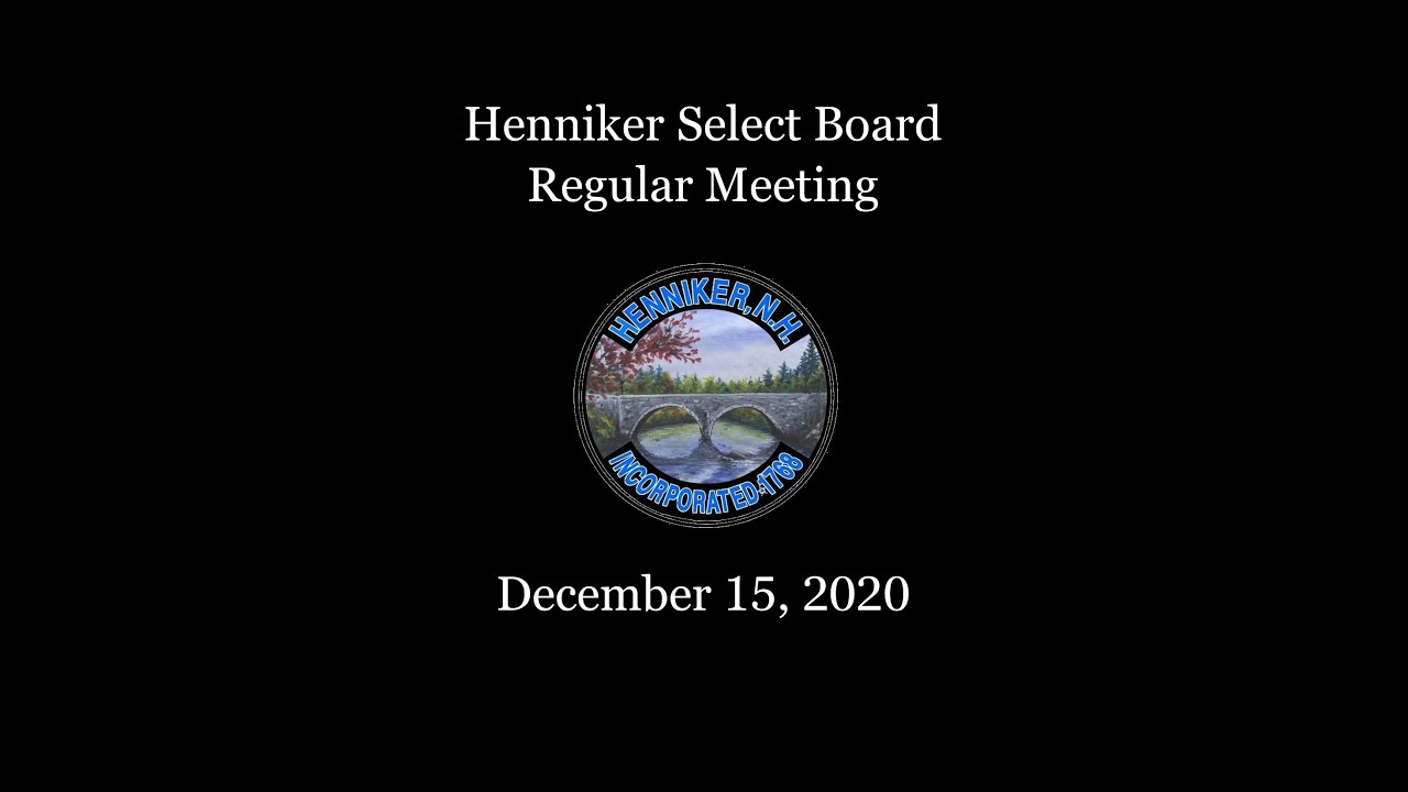 Select Board Meeting December 15 2020 Youtube