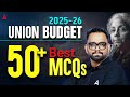 Union Budget 2025 26 Union Budget 50 Important Mcqs Class 2 By Ashish ...