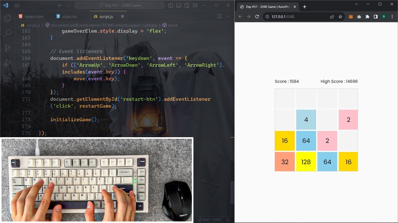 Asmr Programming Javascript 2048 Game No Talking Youtube