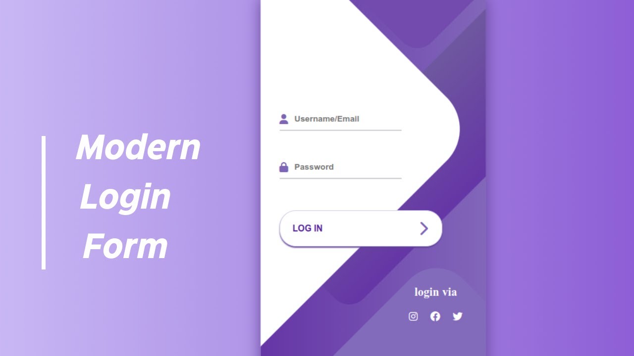 Modern Login Form Html And Css Youtube