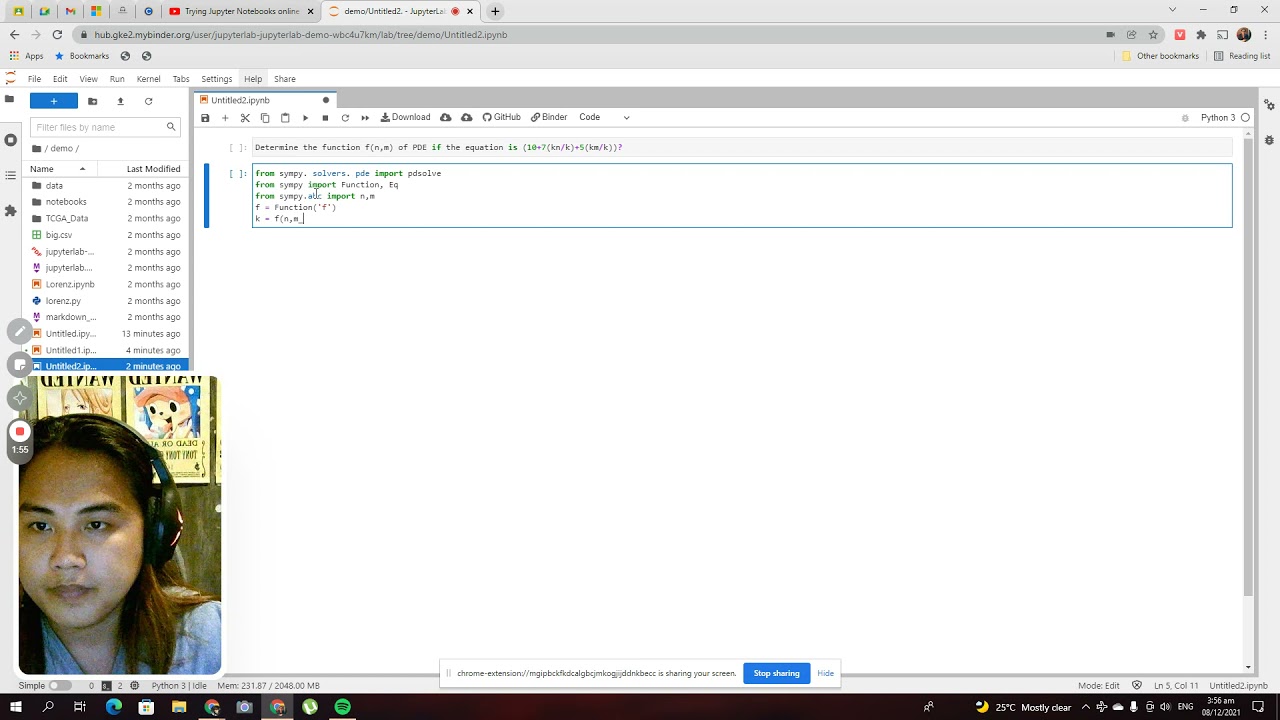 Solving Partial Differential Equation Using Python Youtube