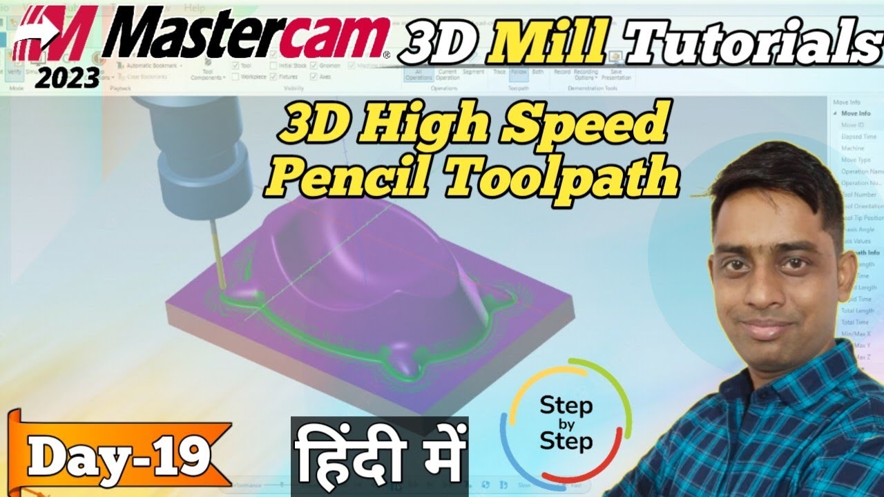 Mastercam 2023 Tutorial Pencil Toolpath 3d High Speed Mastercam