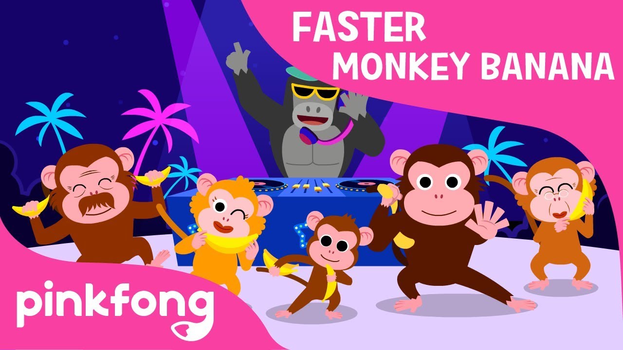 Monkey Banana Faster Version Baby Monkey Animal Songs Pinkfong