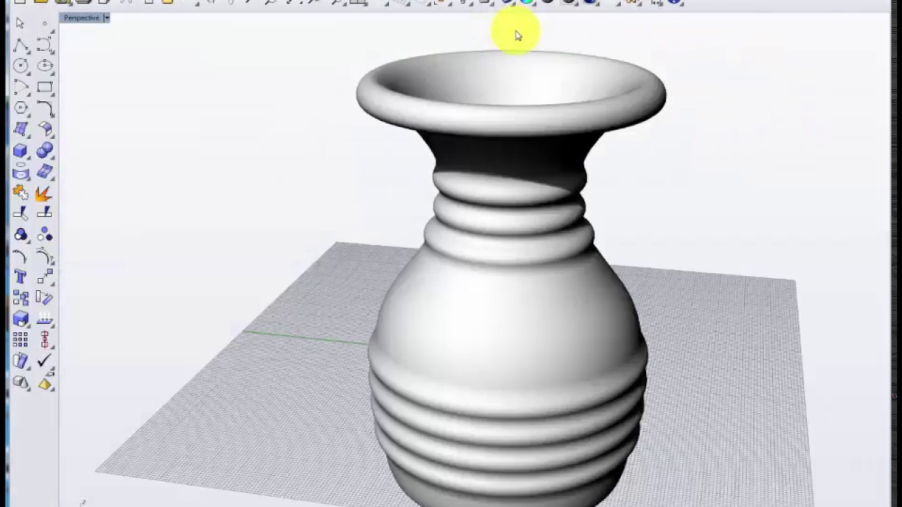 Basic Rhino 3d Tutorial 2 Revolved Vase Youtube