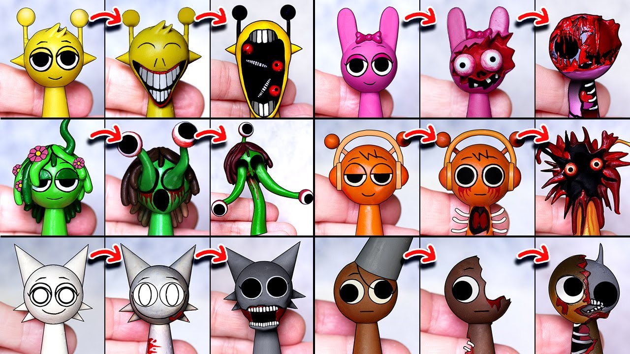 Making Sprunki Phase3 Sculptures Timelapse Compilation 1 Youtube