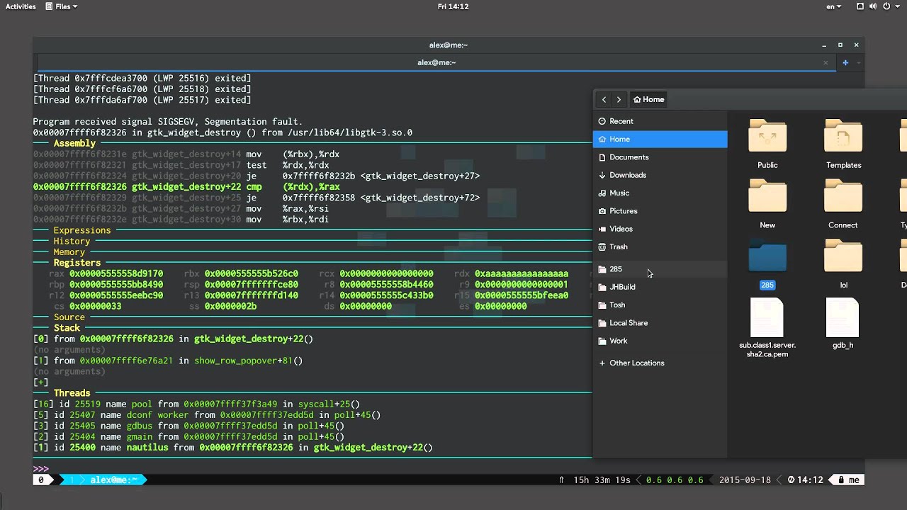 Gdb Dashboard Modular Visual Interface For Gdb In Python Youtube