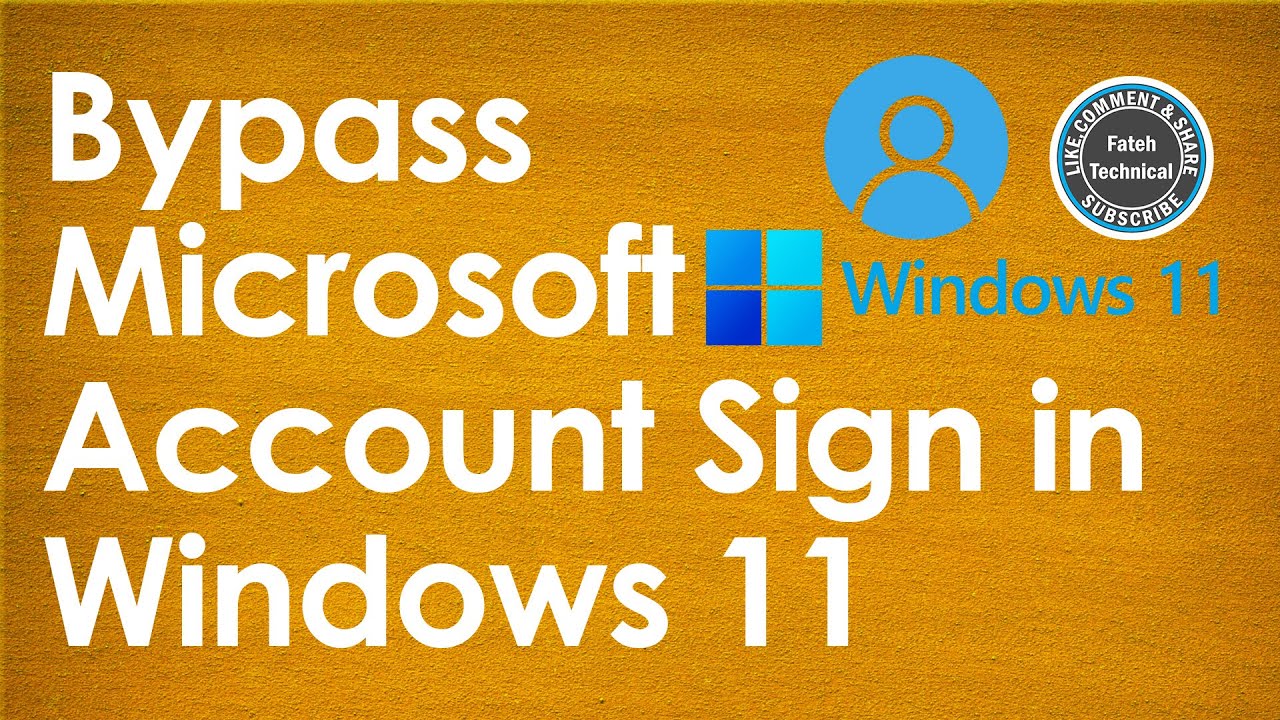 Bypass Microsoft Account Sign In Windows 11