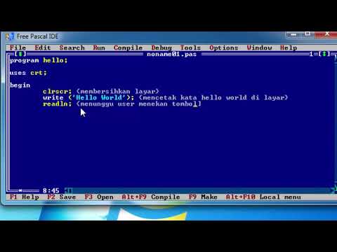 Tutorial Pascal Program Hello Word Fungsi Clrscr Write Readln