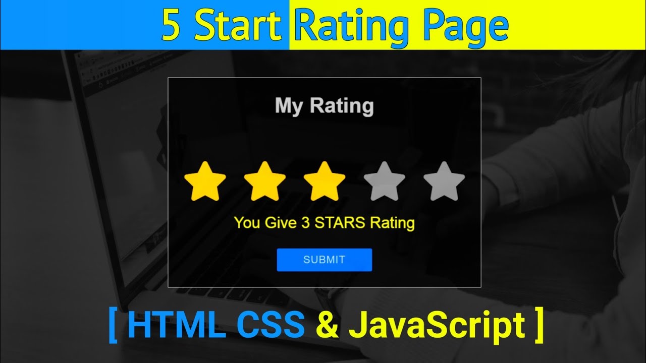 5 Star Rating Page Using Html Css And Javascript Youtube