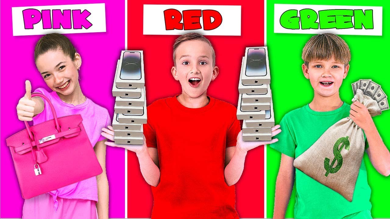 Buying Everything In One Color For 24 Hours Challenge With Vlad Youtube