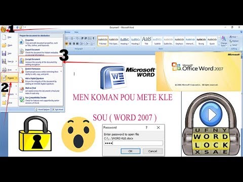 Men Koman Pou Mete Kle Sou Yon Paj Word 2007 Youtube