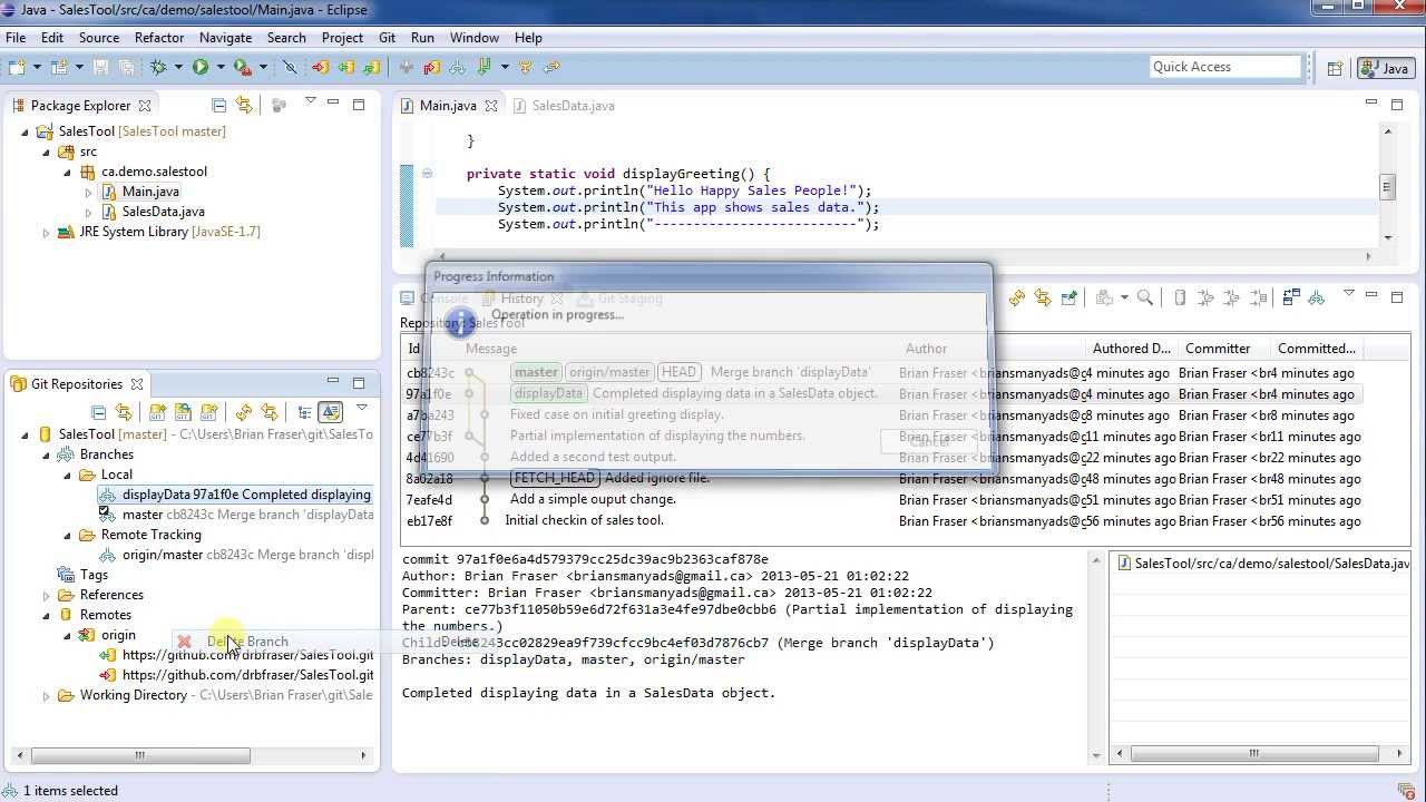 Making Changes Git Eclipse Youtube