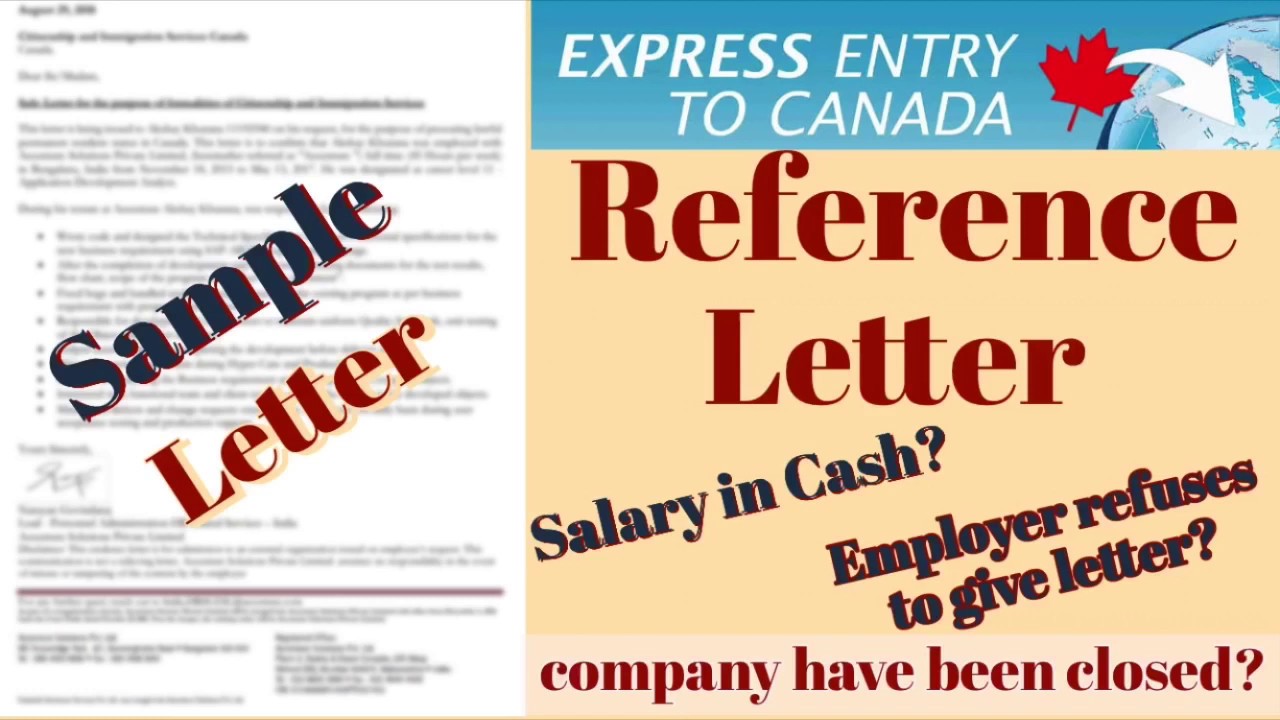 Reference Letter Express Entry Canada 2020 Sample Letter Youtube
