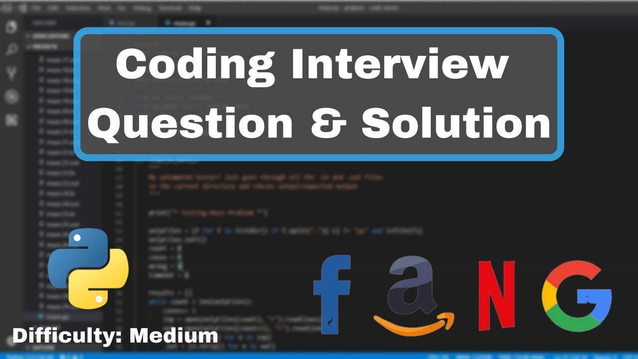 Python Coding Interview Practice Difficulty Medium Youtube