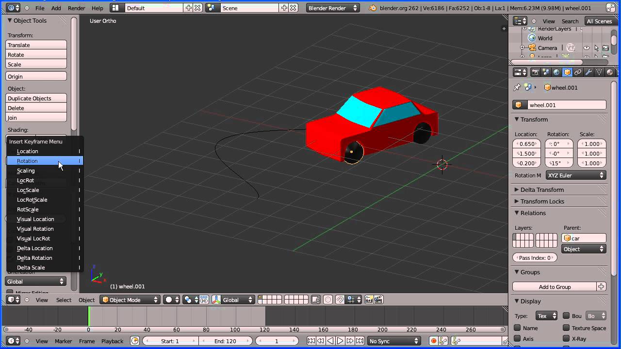 Blender Animation Tutorial A Car Following A Path And The Front Wheels