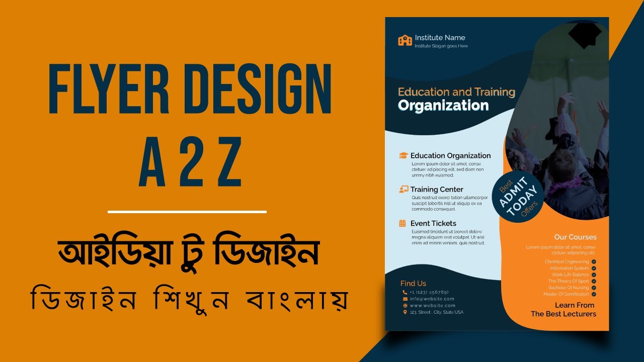 Idea To Design How To Design Flyer In Illustrator Bangla Tutorial