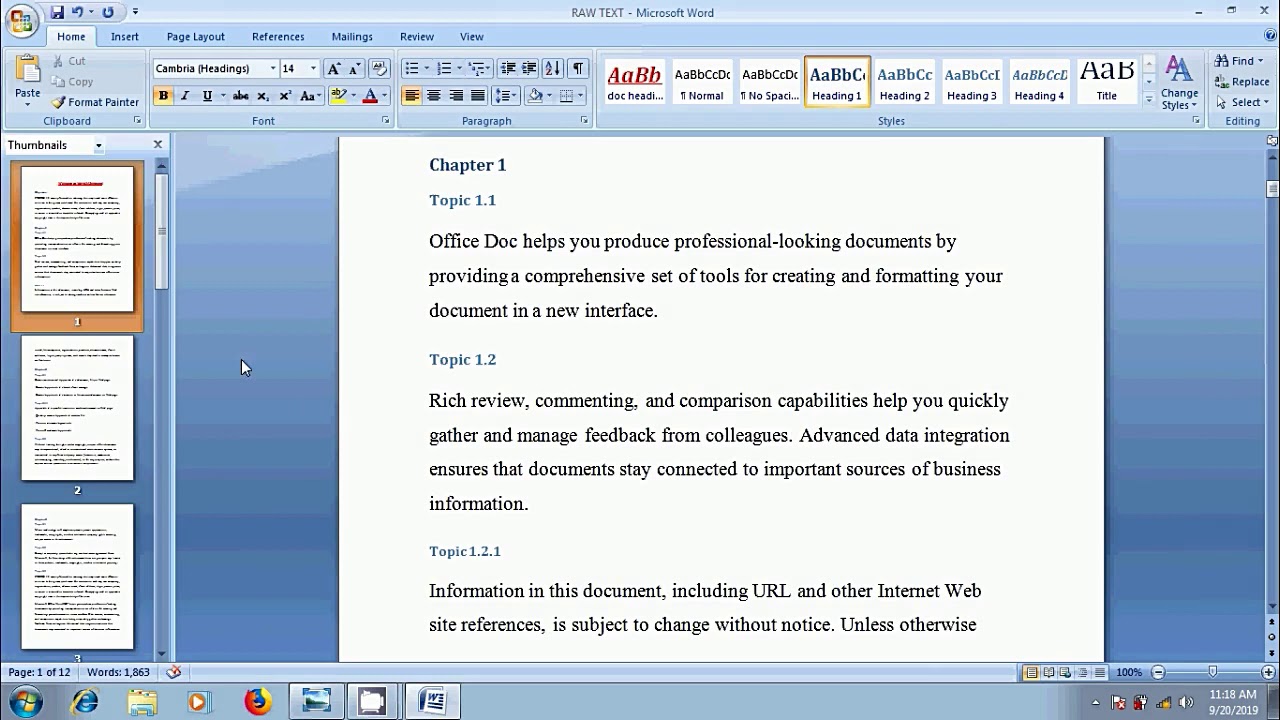 Word 2007 How To Add Document Map In Word Youtube