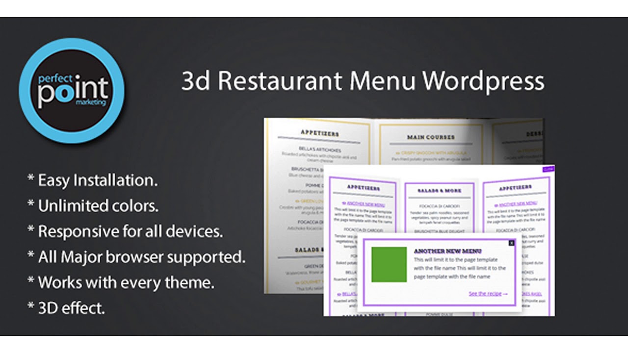 3d Restaurant Menu Wordpress Codecanyon Scripts And Snippets Youtube