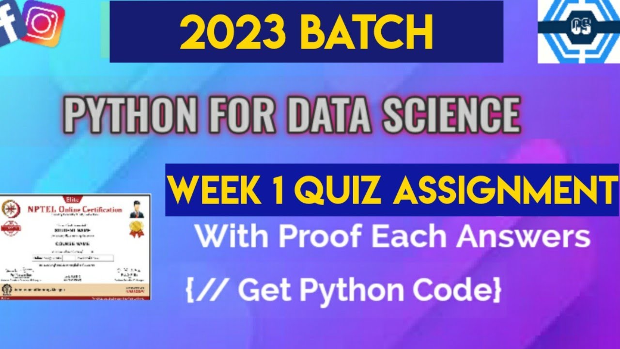 Python For Data Science Assignment Solution Week 1 Nptel Swayam
