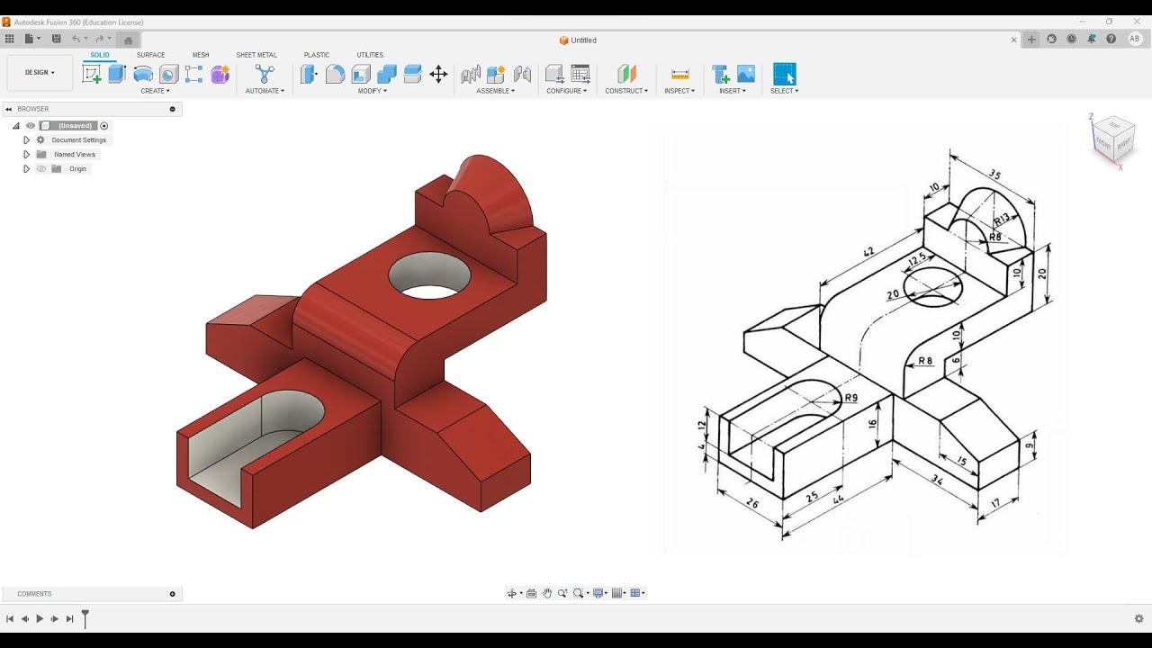 Fusion360 Part Modeling Tutorial 184 Design 3dmodeling
