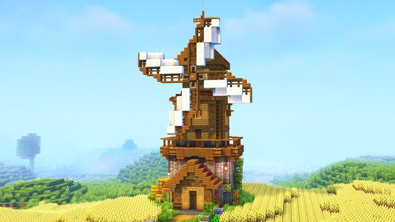 Minecraft How To Build A Windmill Tutorial Youtube
