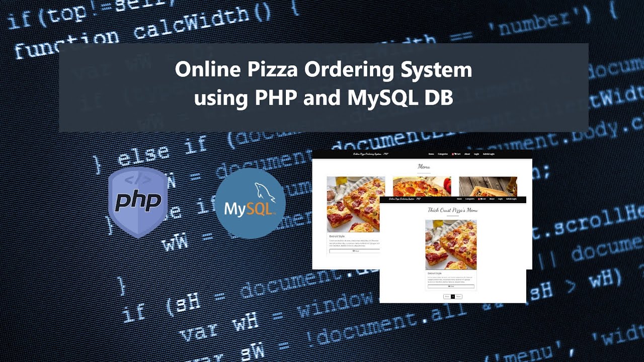 Online Pizza Ordering System In Php Free Source Code Demo Youtube