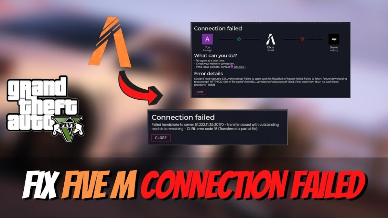 How To Fix Fivem Connection Error Failed Time Out Fivem Crashing