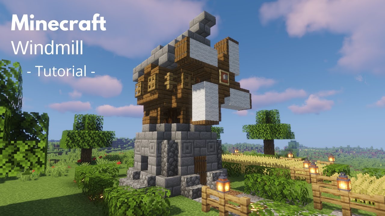 Minecraft How To Build A Simple Windmill Small Windmill Tutorial