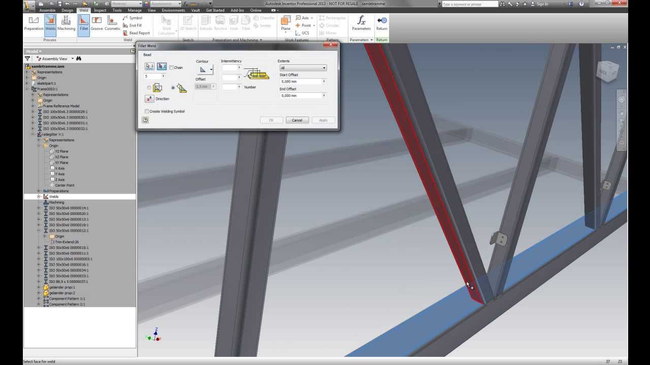 Inventor Frame Welding 4 9 Cjj Youtube