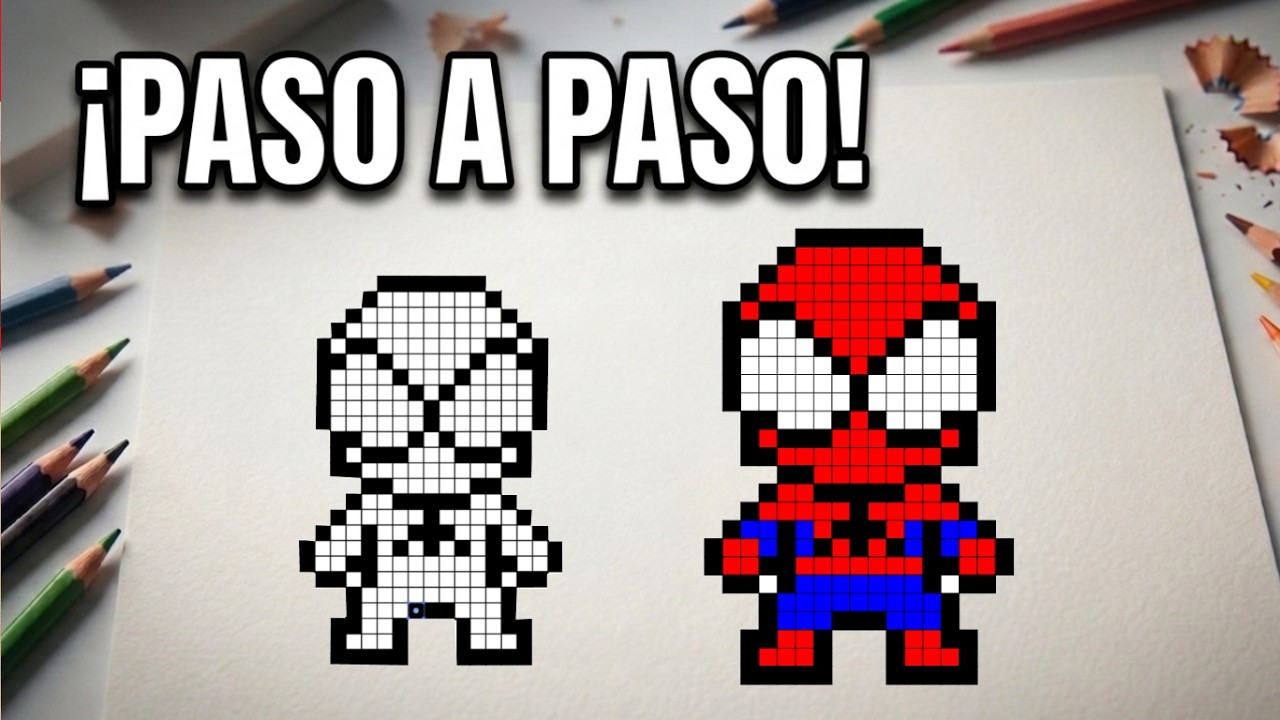 Cómo Dibujar A Spiderman Pixel Art Paso A Paso Dibujos Fáciles Youtube