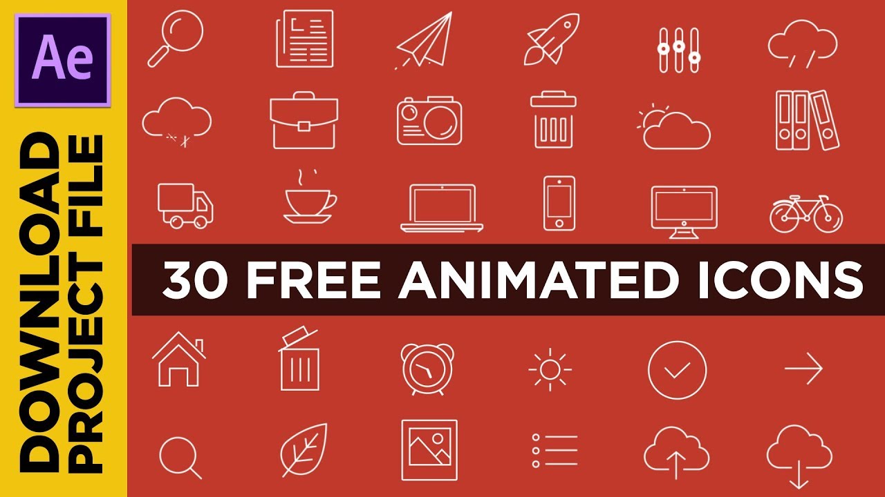 Free 30 Animated Icons 1 Download After Effects Project File No