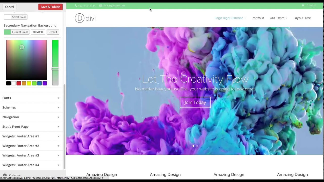 Using The Theme Customizer Youtube