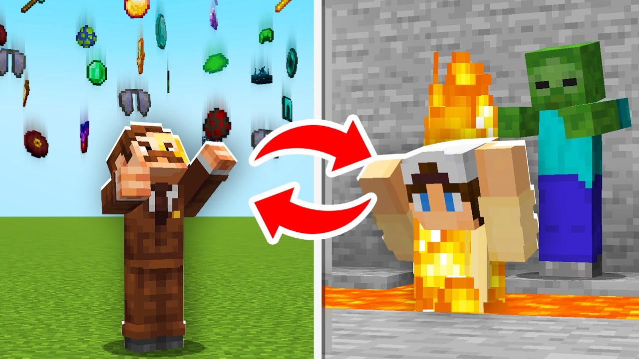 Minecraft Deathswap But Random Items Rain From The Sky Youtube