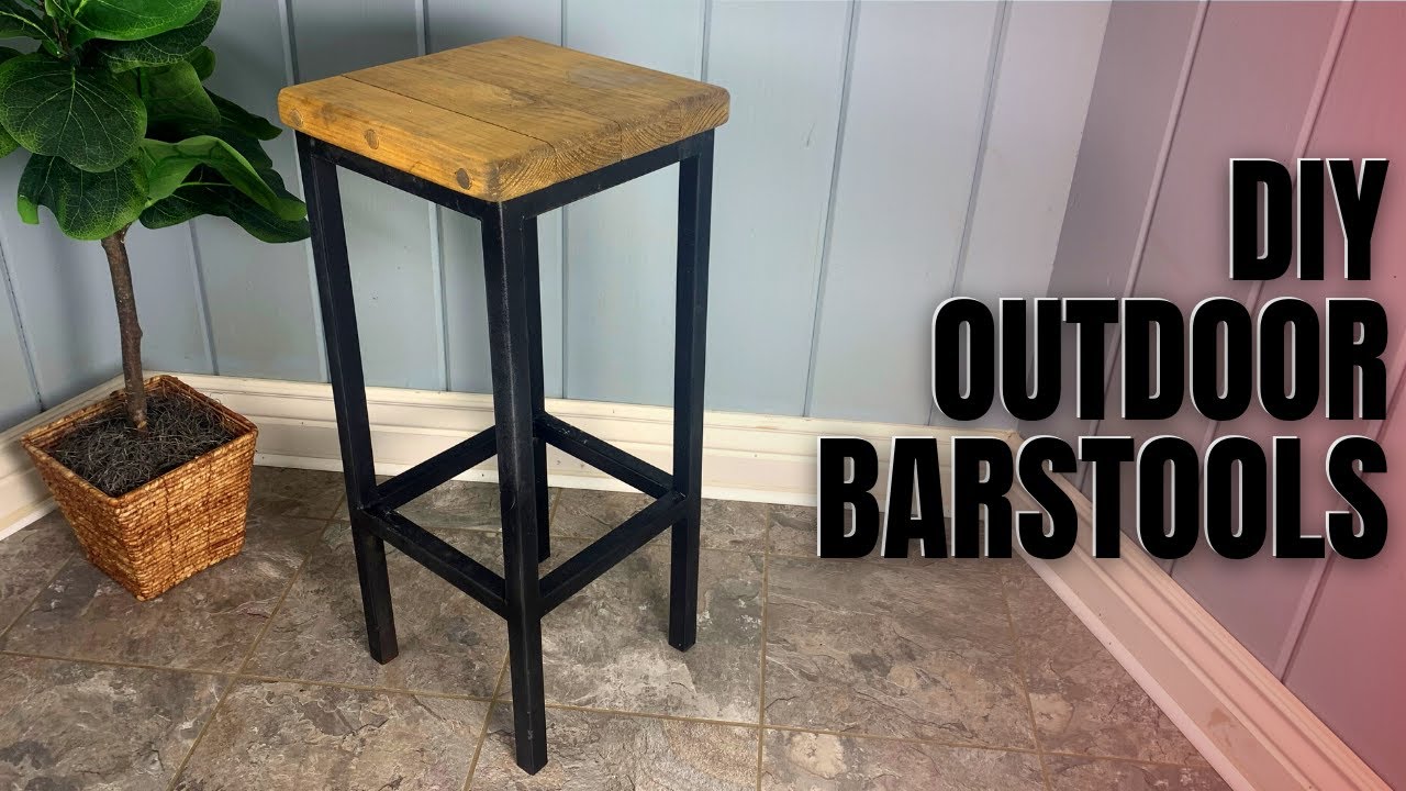 Diy Outdoor Bar Stool Made From Metal And Wood Deck Projects Youtube