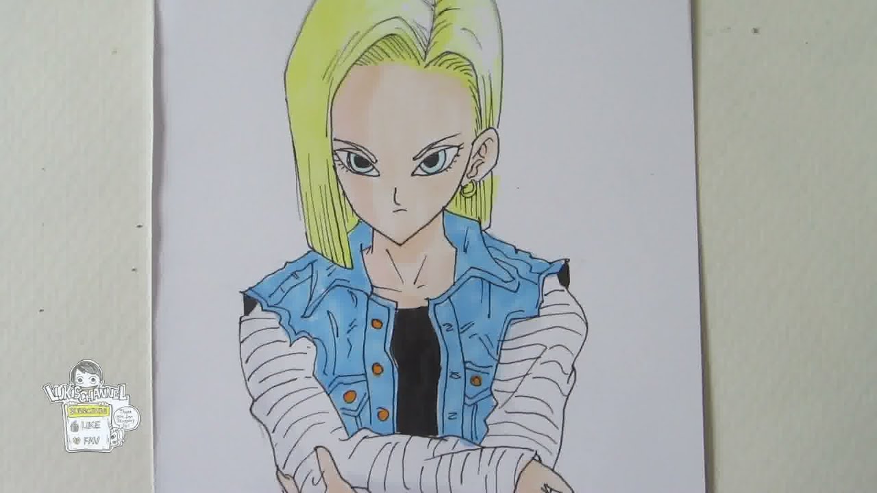 How To Draw Android 18 From Dragon Ball 人造人間18号 Youtube