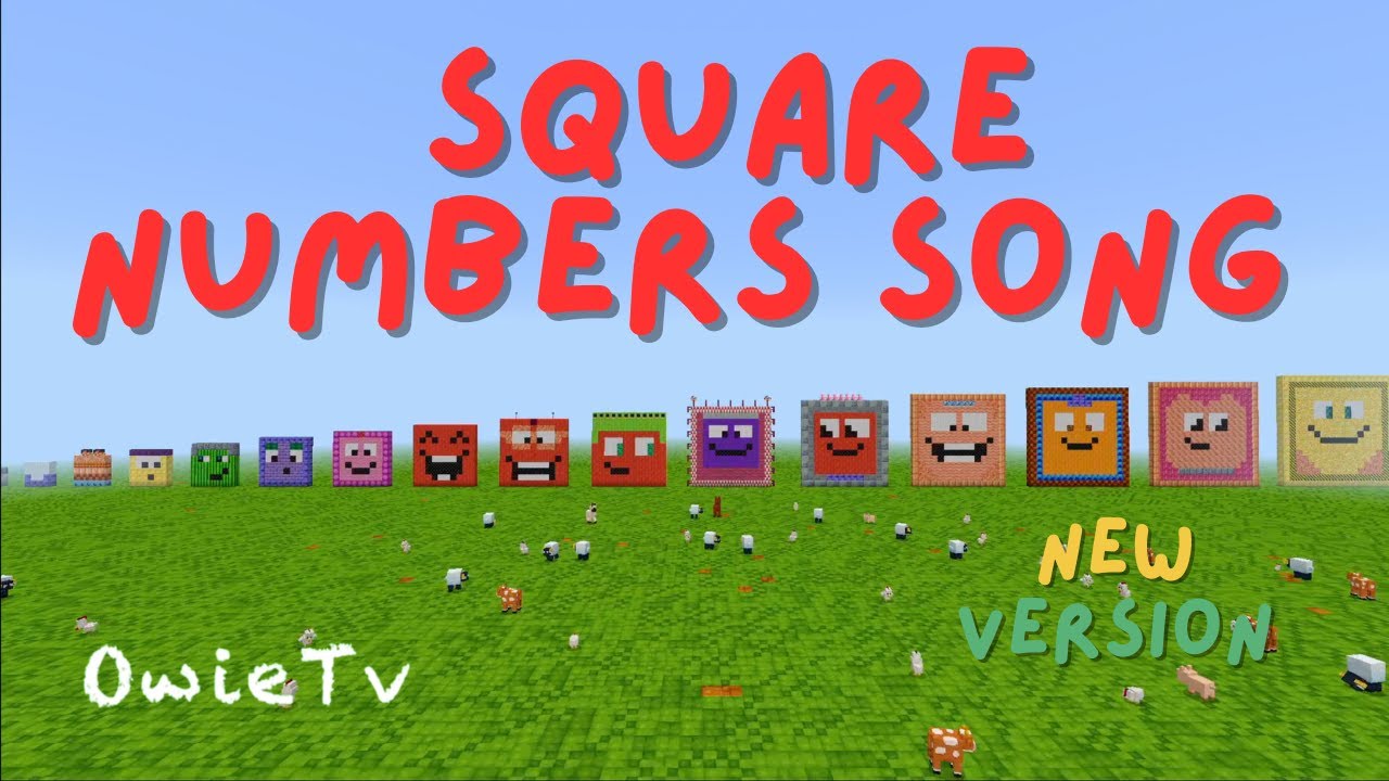 Square Numbers Song Counting Songs For Kids Minecraft Numberblocks